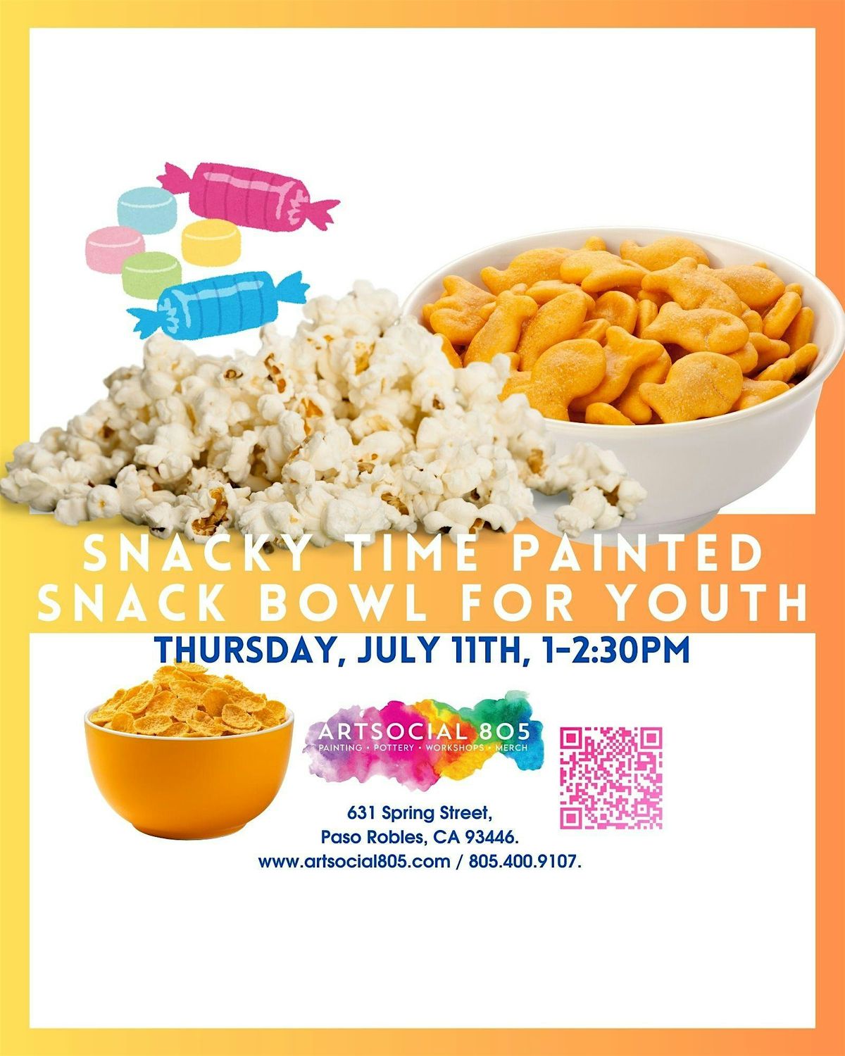 Personalized Snack Bowl Painting 7/11, ArtSocial 805, Paso Robles, 11 ...