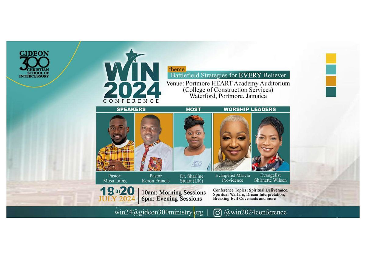 WIN 2024 CONFERENCE, Waterford, Portmore, 19 July to 20 July | AllEvents