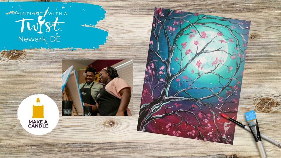 Mimosa Saturday: Moon Glow Cherry Blossoms, Painting with a Twist ...