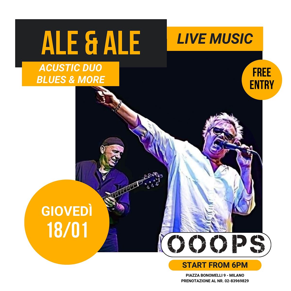 Live Music - Ale & Ale, Ooops, Milano, 18 January 2024 | AllEvents