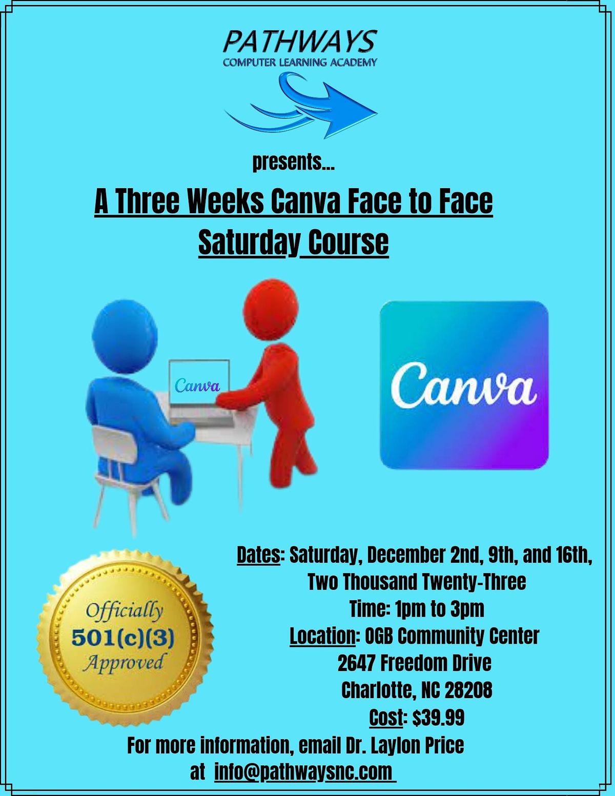 Canva Saturday Three Weeks Course - Starts Saturday, December 2nd, 2023 ...