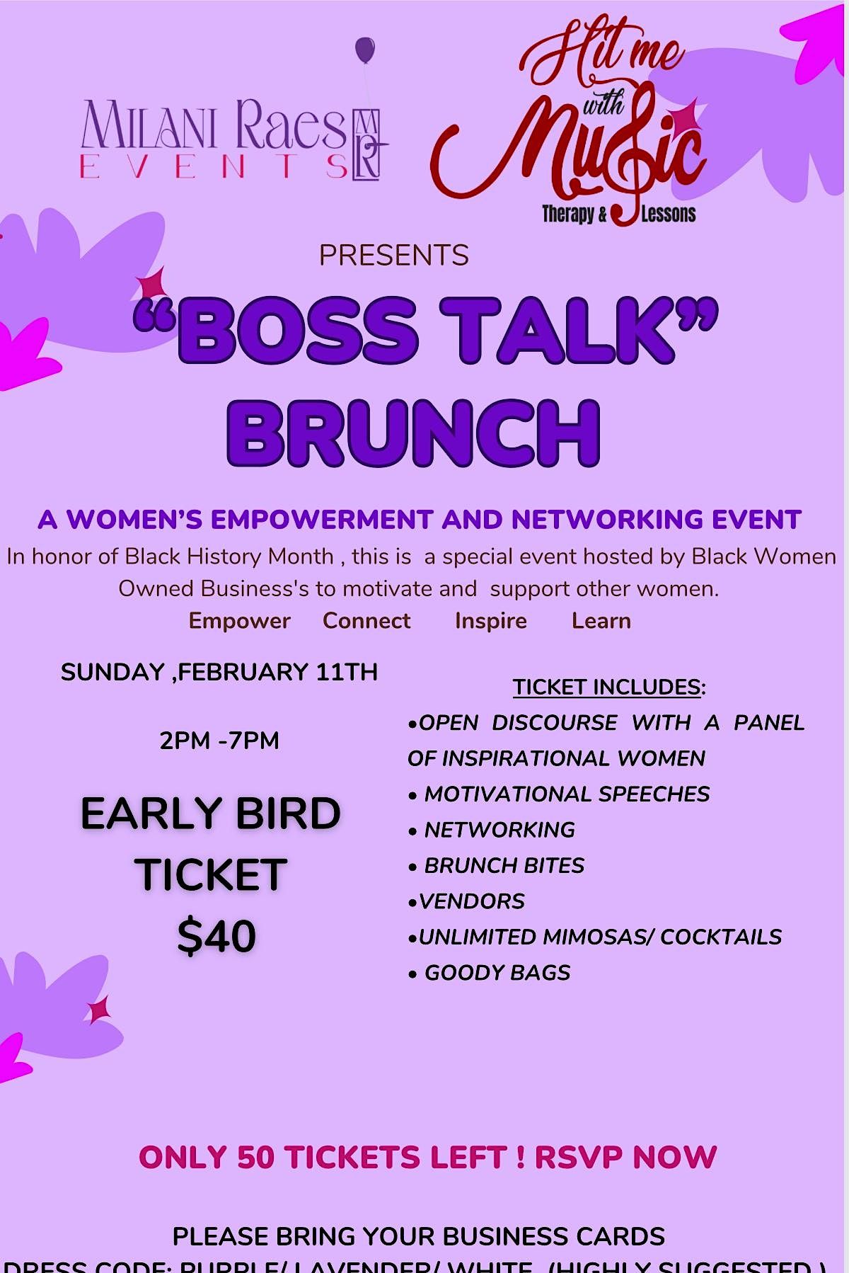 BOSS TALK BRUNCH, 308 E 109th St, New York, 11 February 2024 | AllEvents