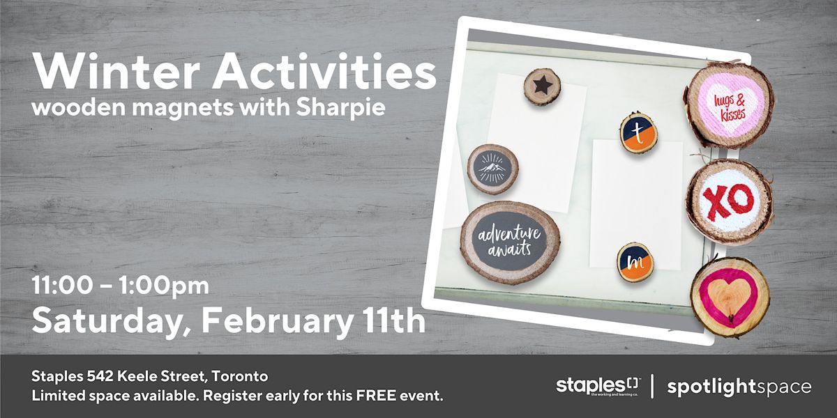Winter Activities – Wooden Magnets with Sharpie, Staples, Toronto, 11 ...