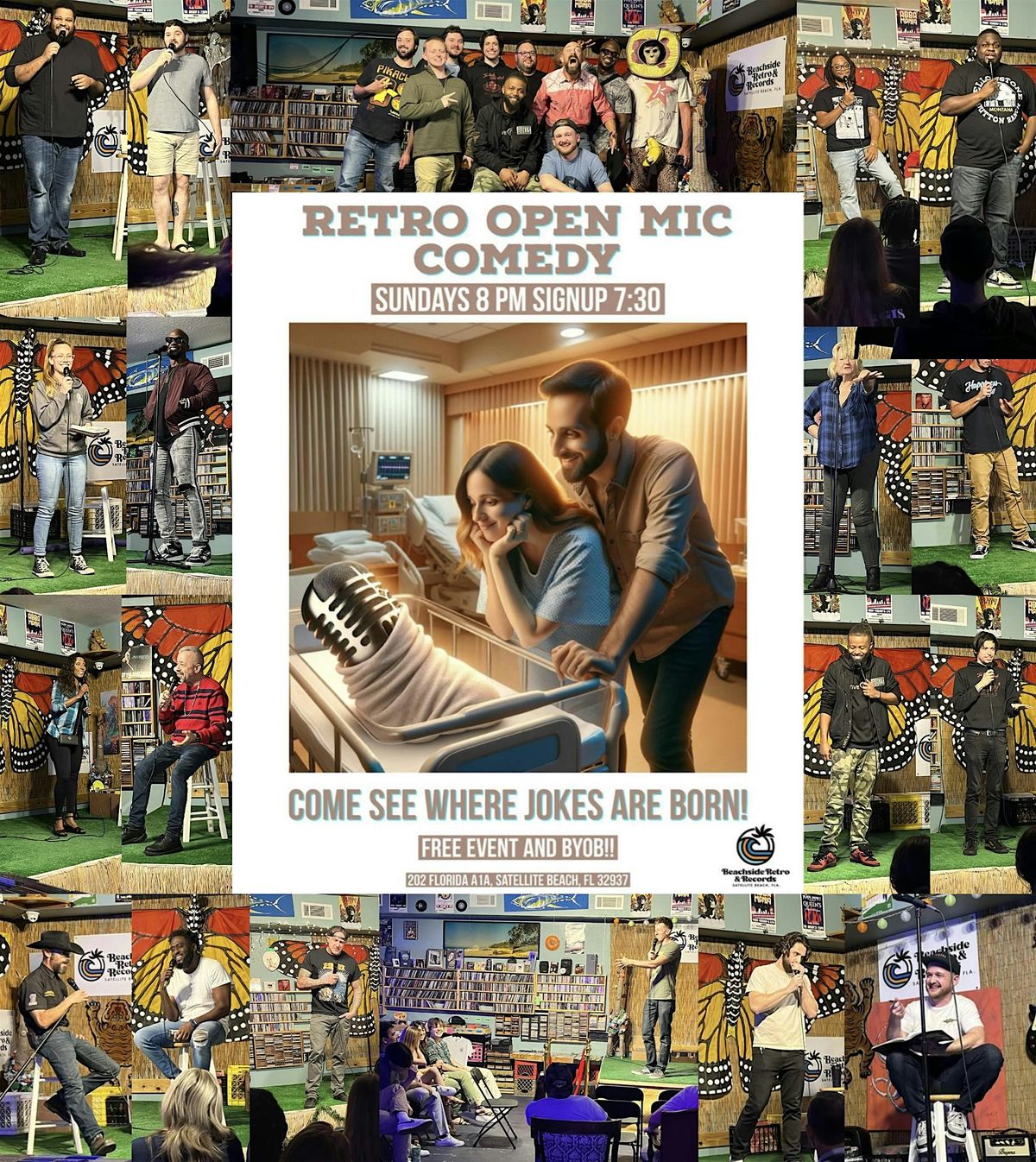 Beachside Retro Comedy Open Mic, Beachside Retro & Records, Satellite ...