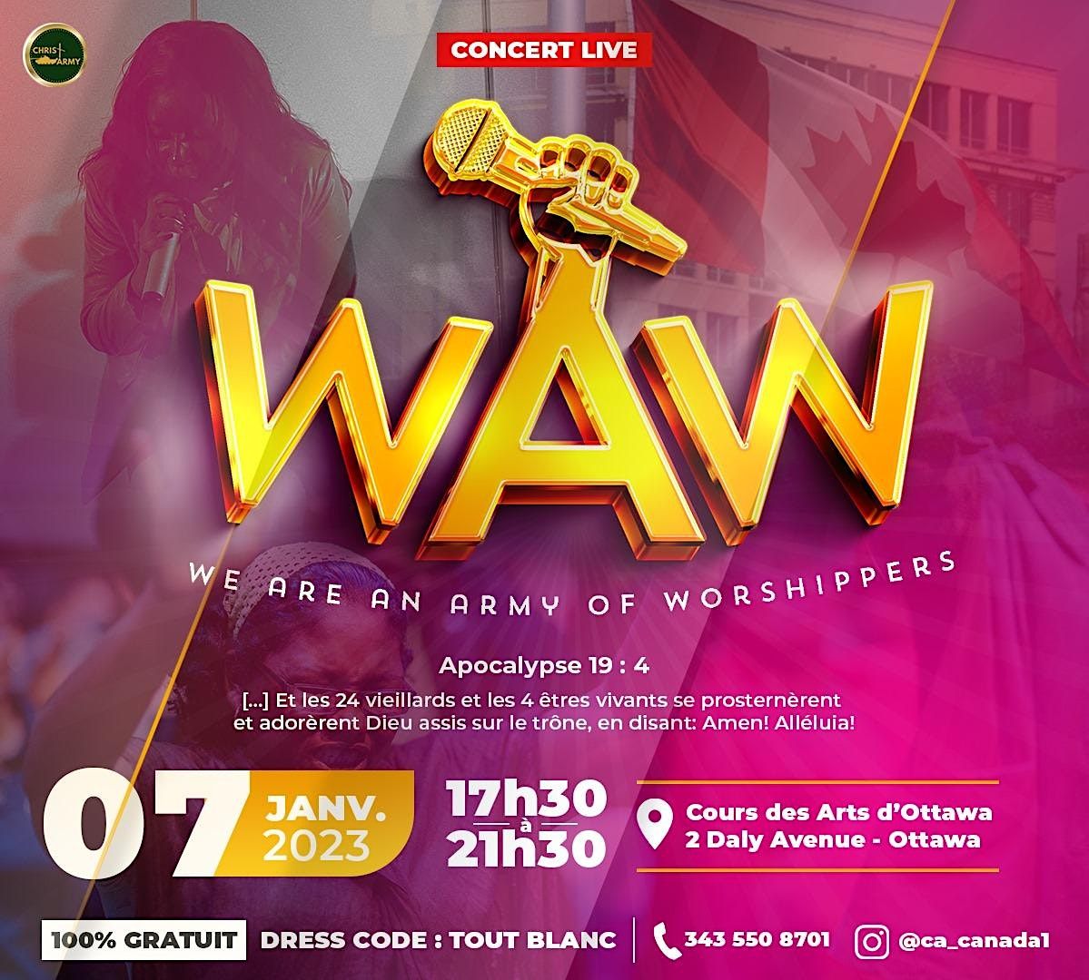 W.A.W. LIVE CONCERT, 2 Daly Ave, Ottawa, 7 January 2024 | AllEvents.in