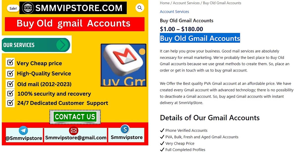 Buy Gmail Accounts — NEW/OLD 100% Best Quality Account, May 25 2024 ...