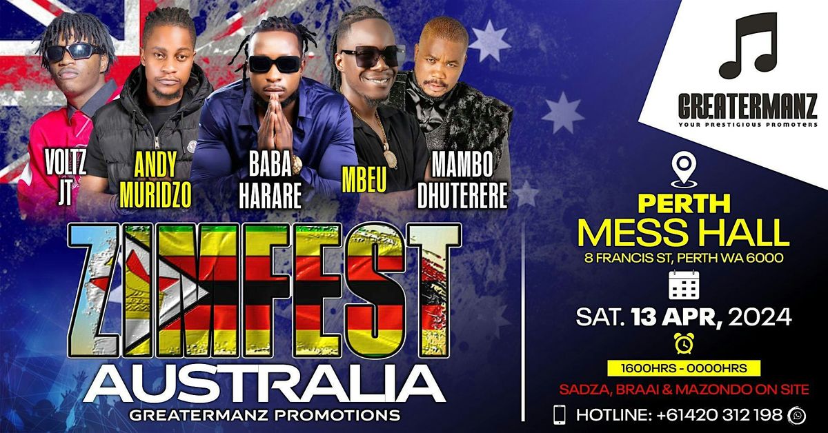 ZIMFEST PERTH 2024, Perth Mess Hall, Francis Street, Perth WA ...