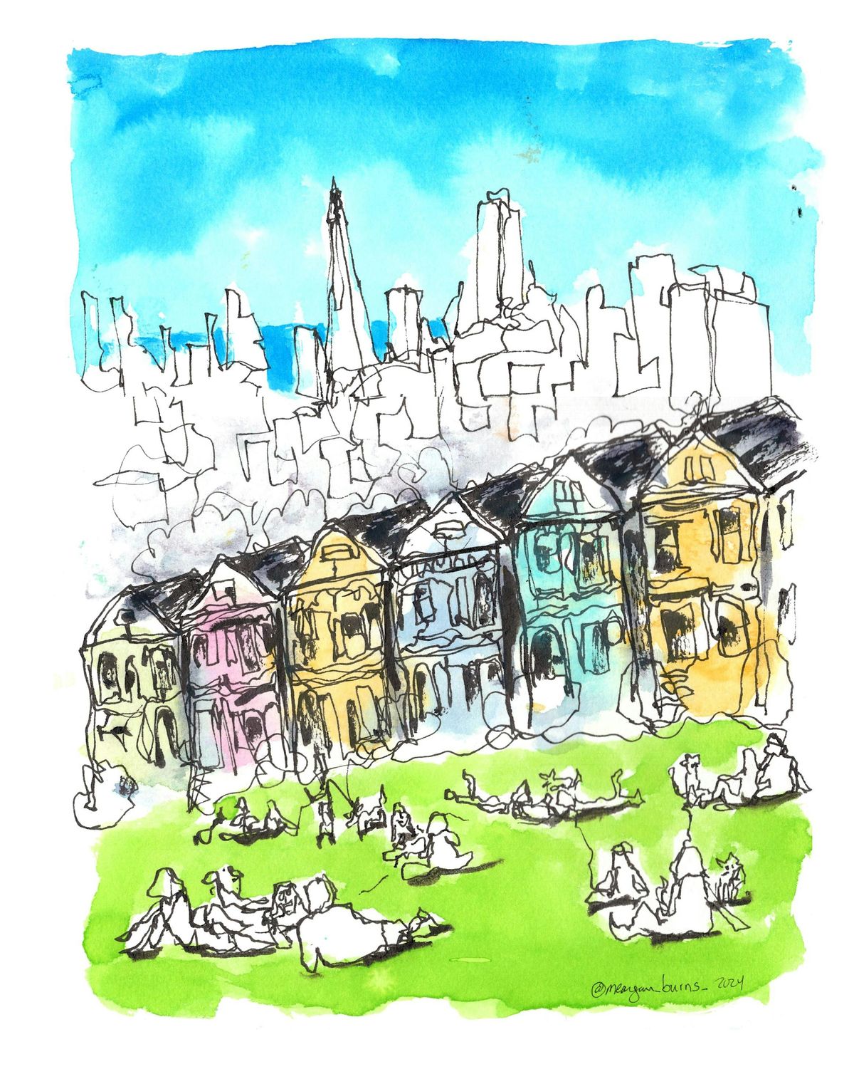 Continuous Line Drawing With Pen and Saturated Ink with Meagan Burns ...