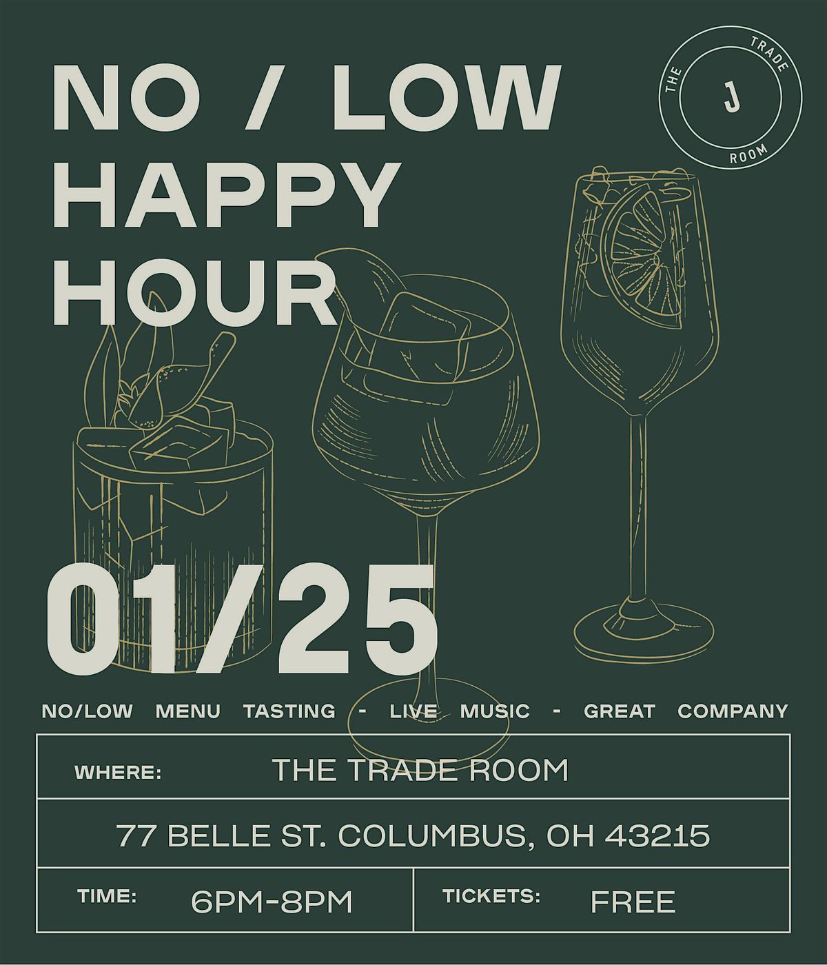 NO/LOW at The Junto- NA Happy Hour, ANOTRA, The Trade Room, Columbus ...