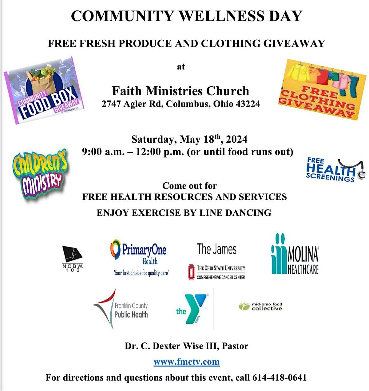 COMMUNITY WELLNESS DAY, Faith Ministries Church, Columbus, 18 May 2024 ...