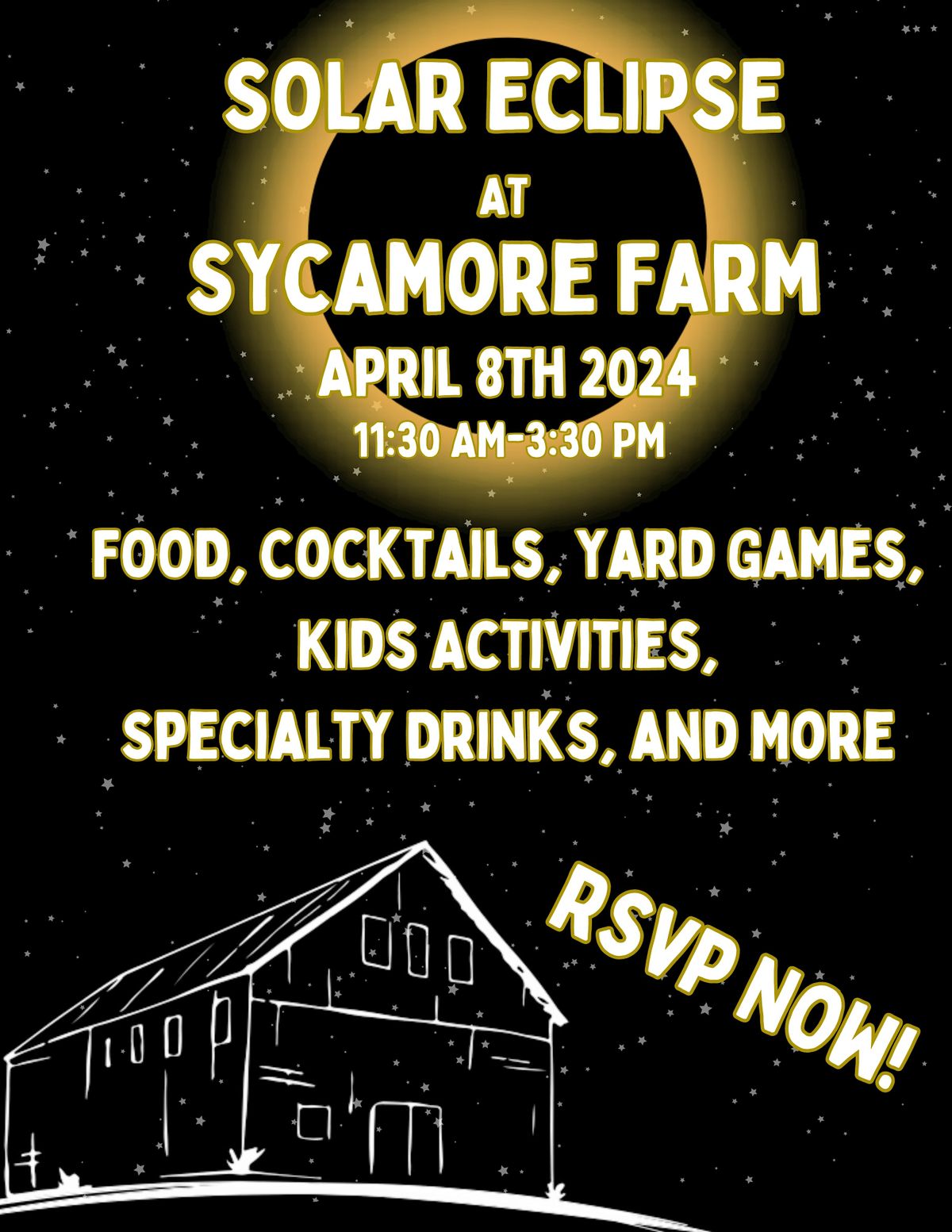 Solar Eclipse at the Sycamore Farm, The Red Barn at Sycamore Farm ...