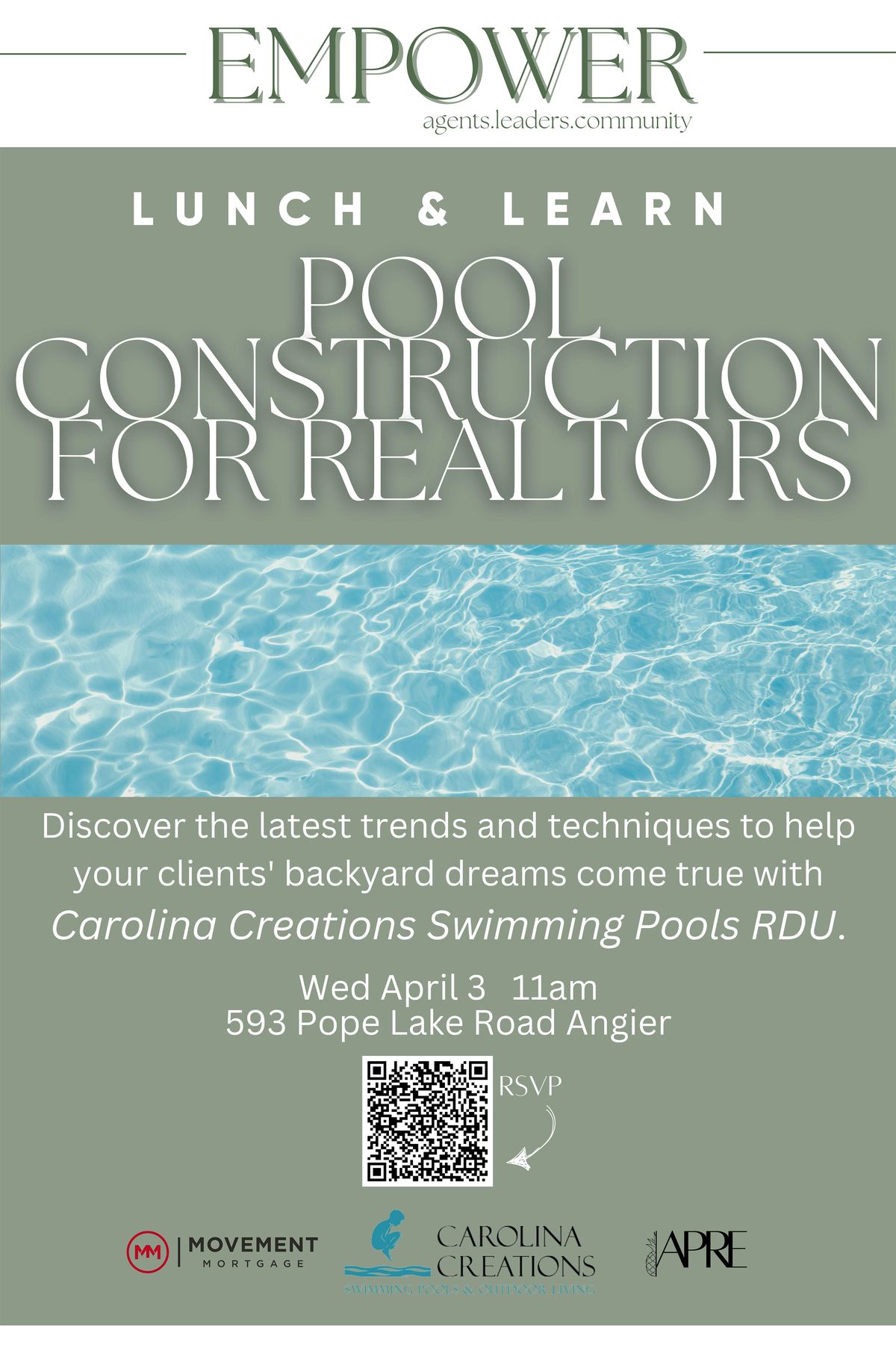 Lunch and Learn: Pool Construction for Realtors, 593 Pope Lake Rd ...