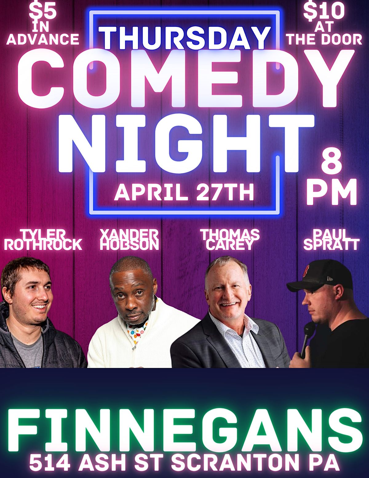 THURSDAY NIGHT COMEDY @ FINNEGANS SCRANTON,PA, Finnegan's IRC, Scranton ...