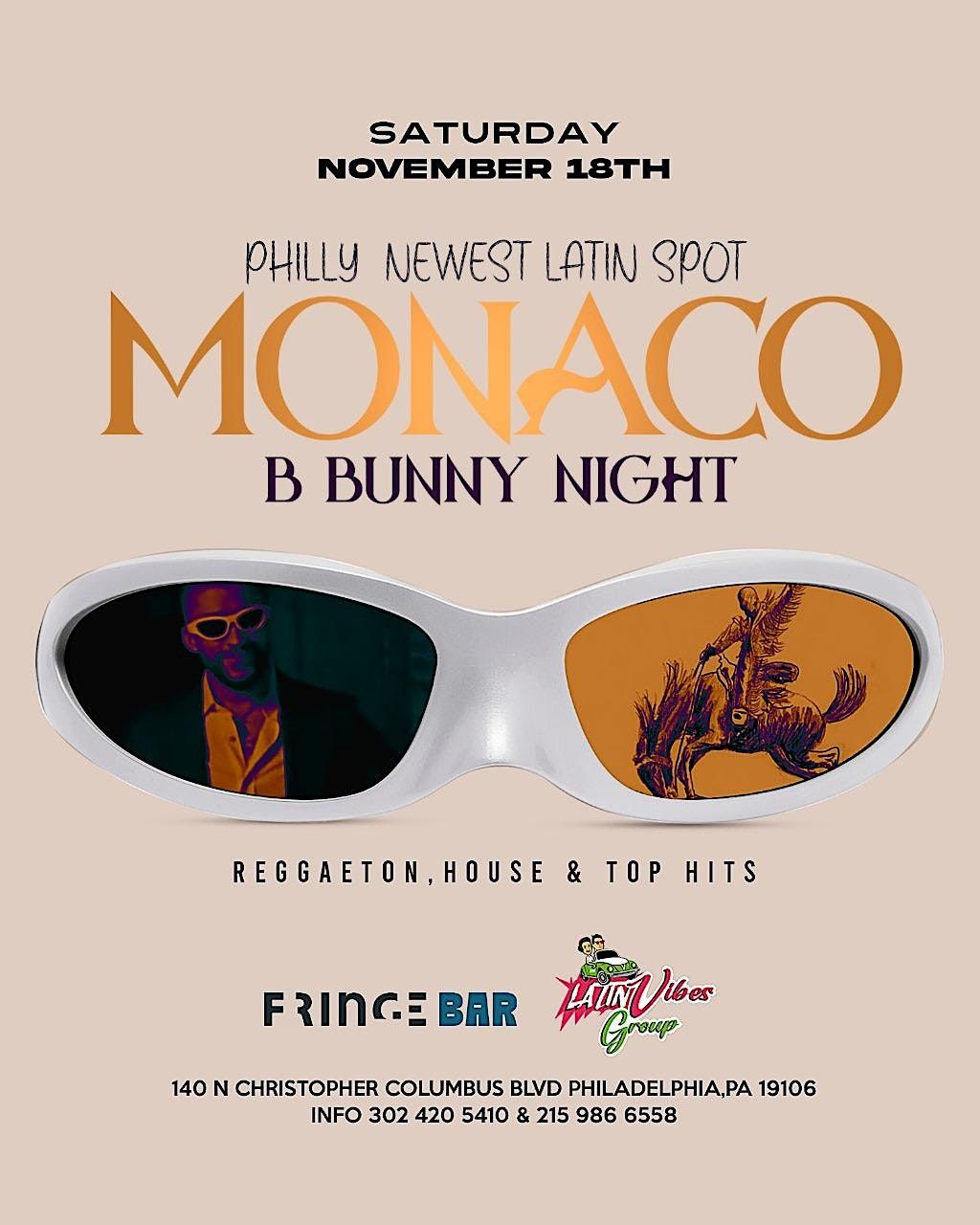MONACO PHILLY LATIN FRIDAY, Fringe Bar, Philadelphia, 17 November to 18 ...