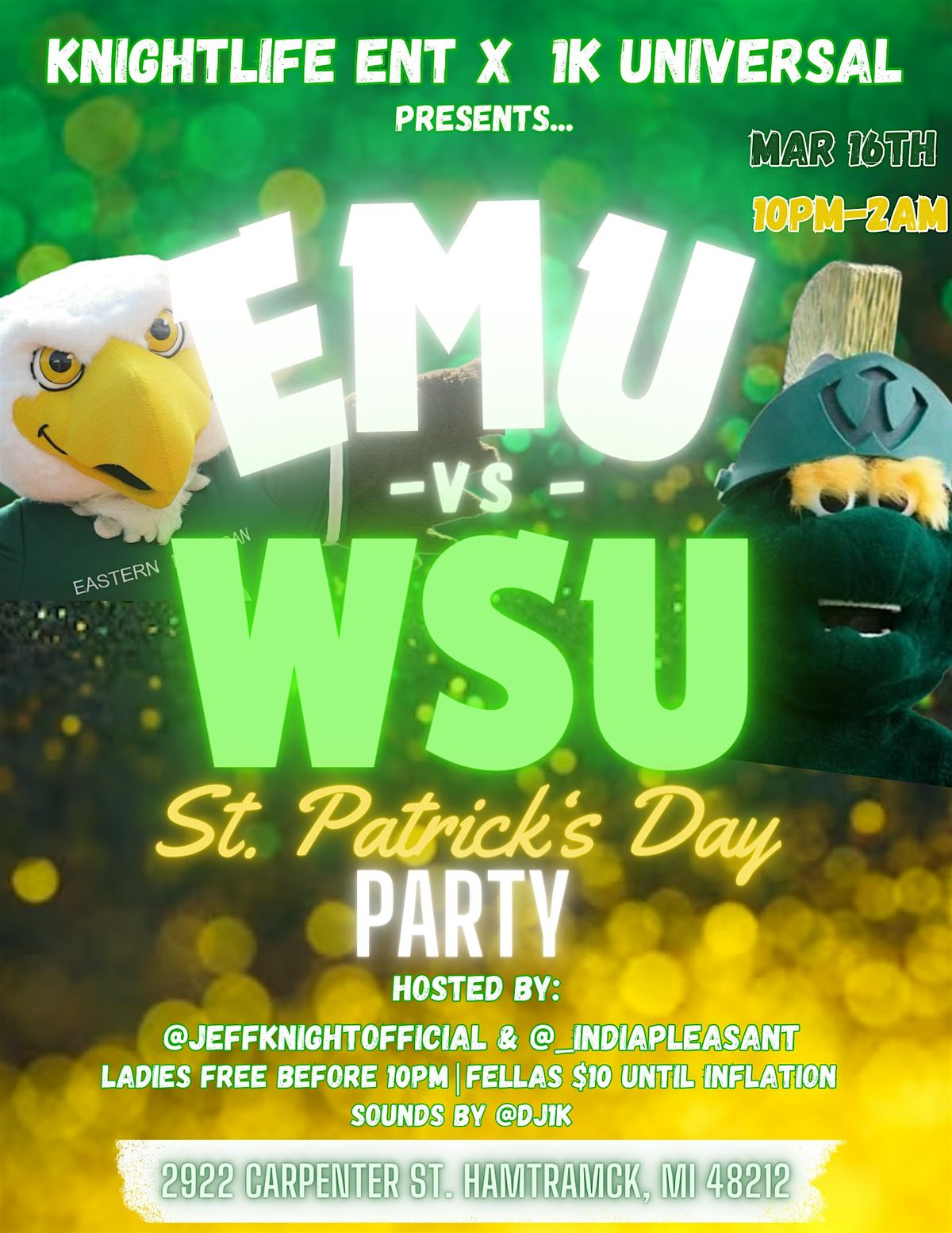 EMU VS WSU ST. PATRICKS DAY PARTY, 2922 Carpenter Ave, Hamtramck, 13 ...
