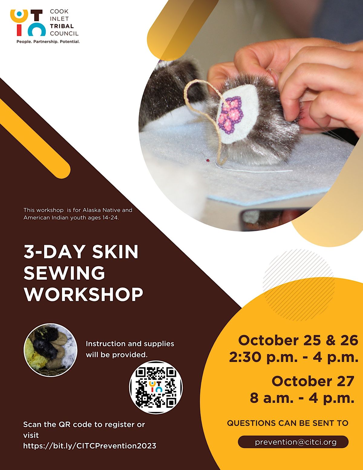 Skin Sewing class October 2023, Cook Inlet Tribal Council, Anchorage ...