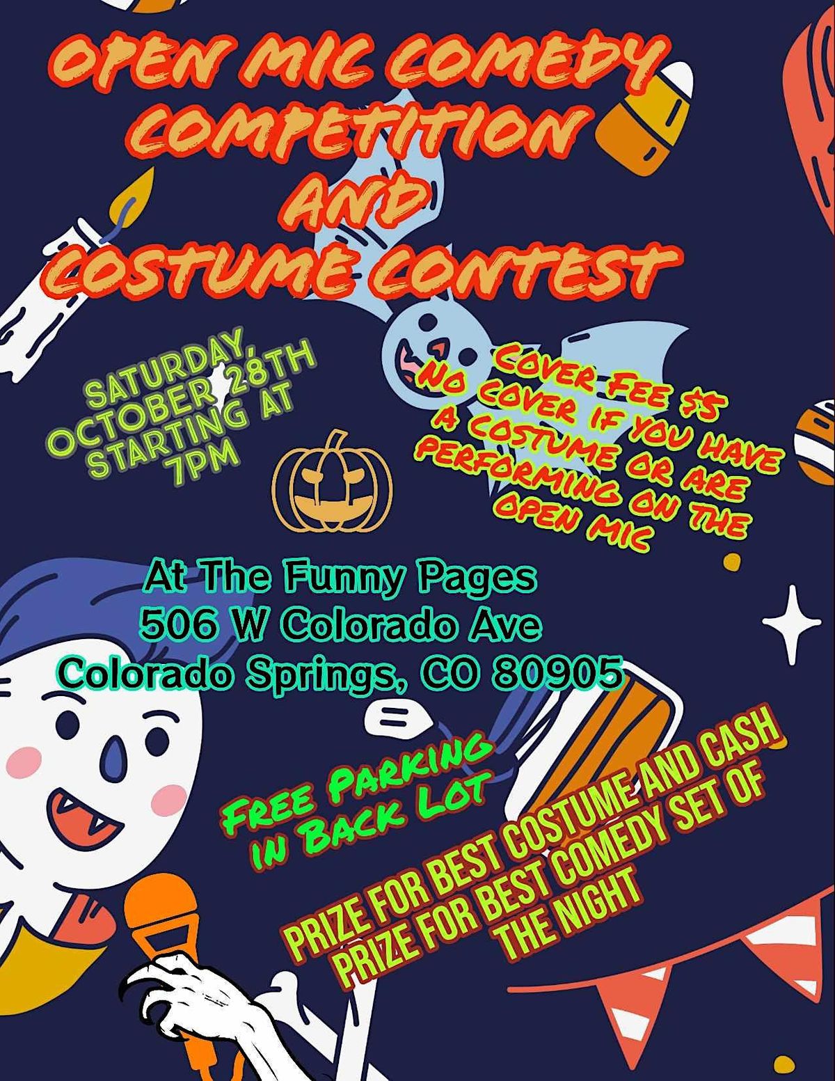 Open Mic Comedy Competition and Costume Contest, 506 W Colorado Ave ...