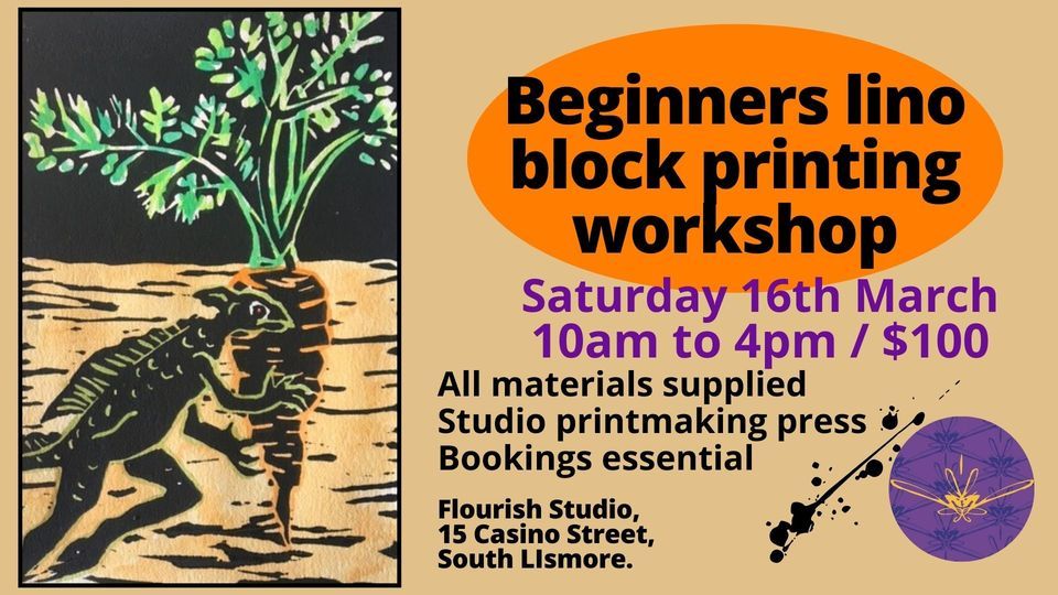 BEGINNERS LINO BLOCK PRINTING WORKSHOP - MARCH 2024, 15 Casino Street ...