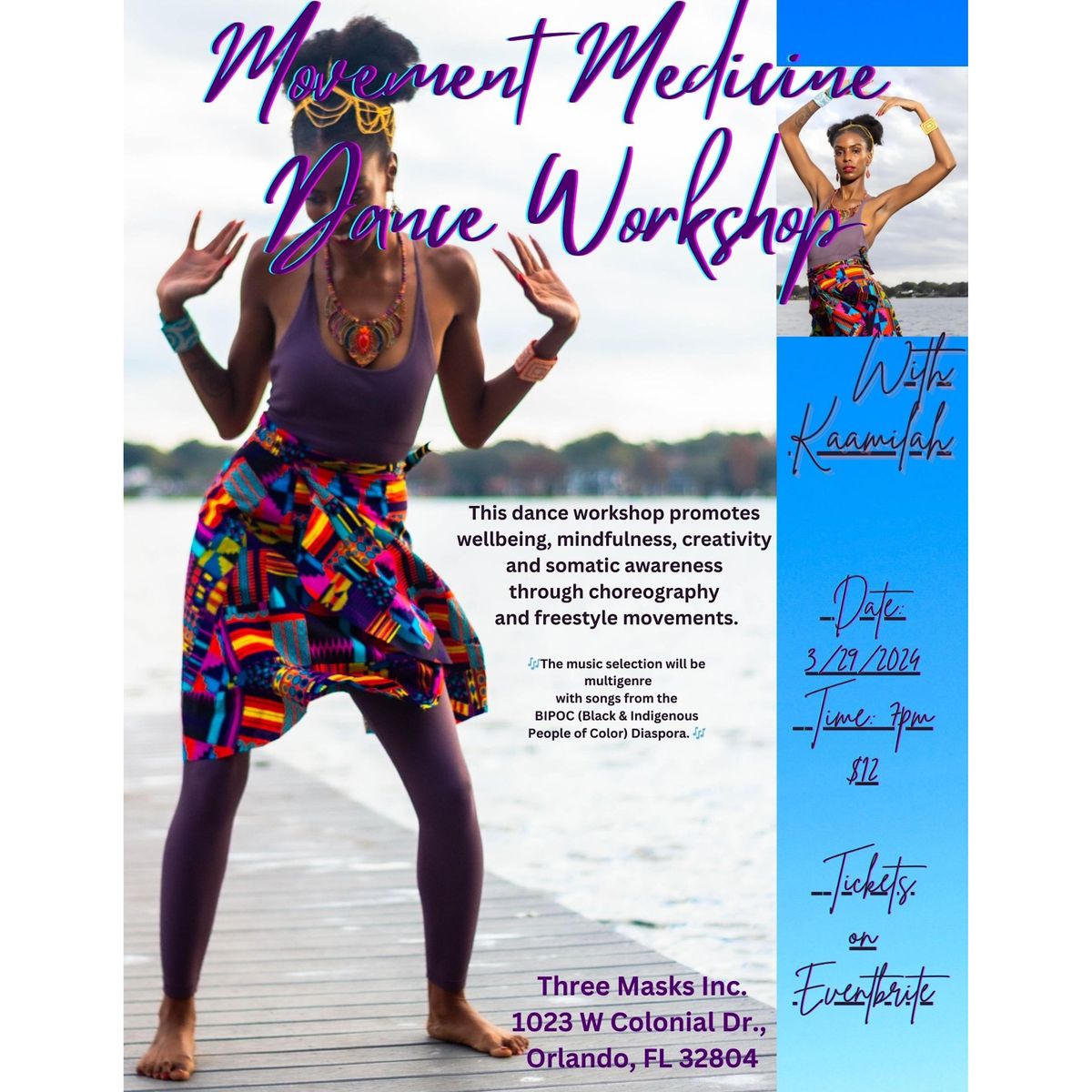 Movement Medicine Dance Workshop, Three Masks INC, Orlando, 29 March ...