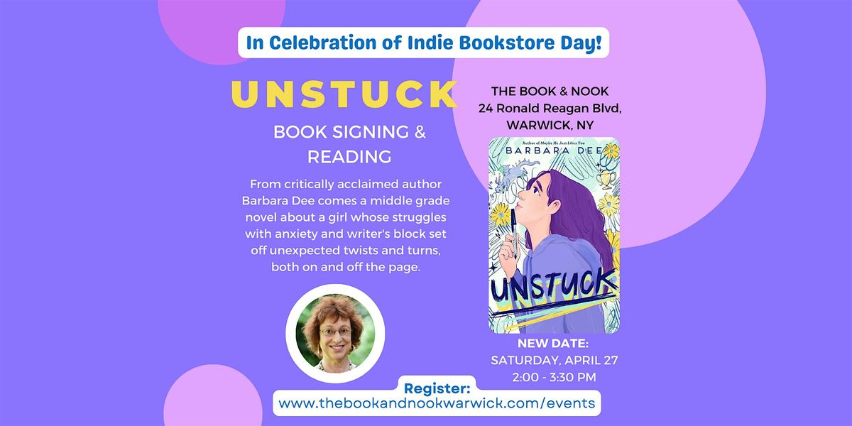 Unstuck: Book Signing & Reading, The Book & Nook, Warwick, 30 March ...
