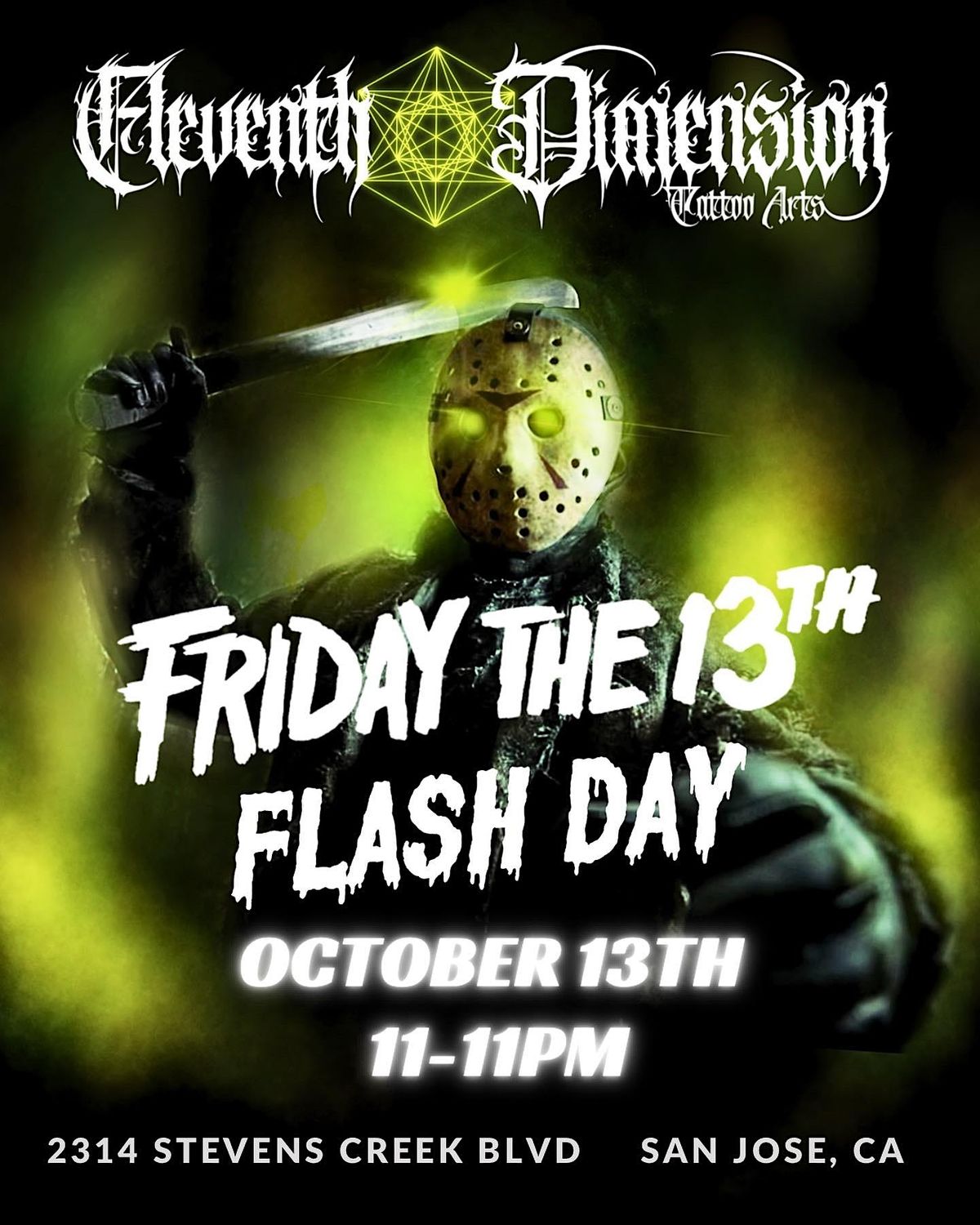 FRIDAY THE 13TH TATTOO FLASH DAY - ELEVENTH DIMENSION TATTOO, Eleventh ...