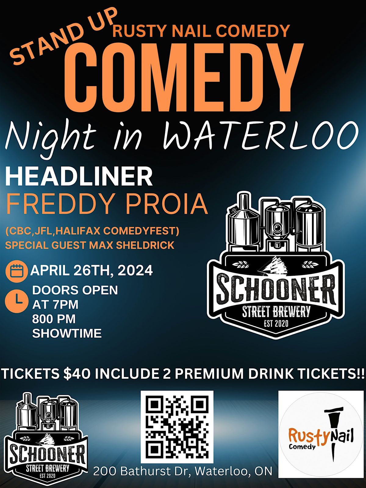 Rusty Nail SCHOONER BREWERY Headliner Freddy Proia(more tix via email ...