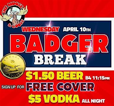 Moose Wednesday Break, The Moose & Goose, Thorold, 10 April to 11 April ...