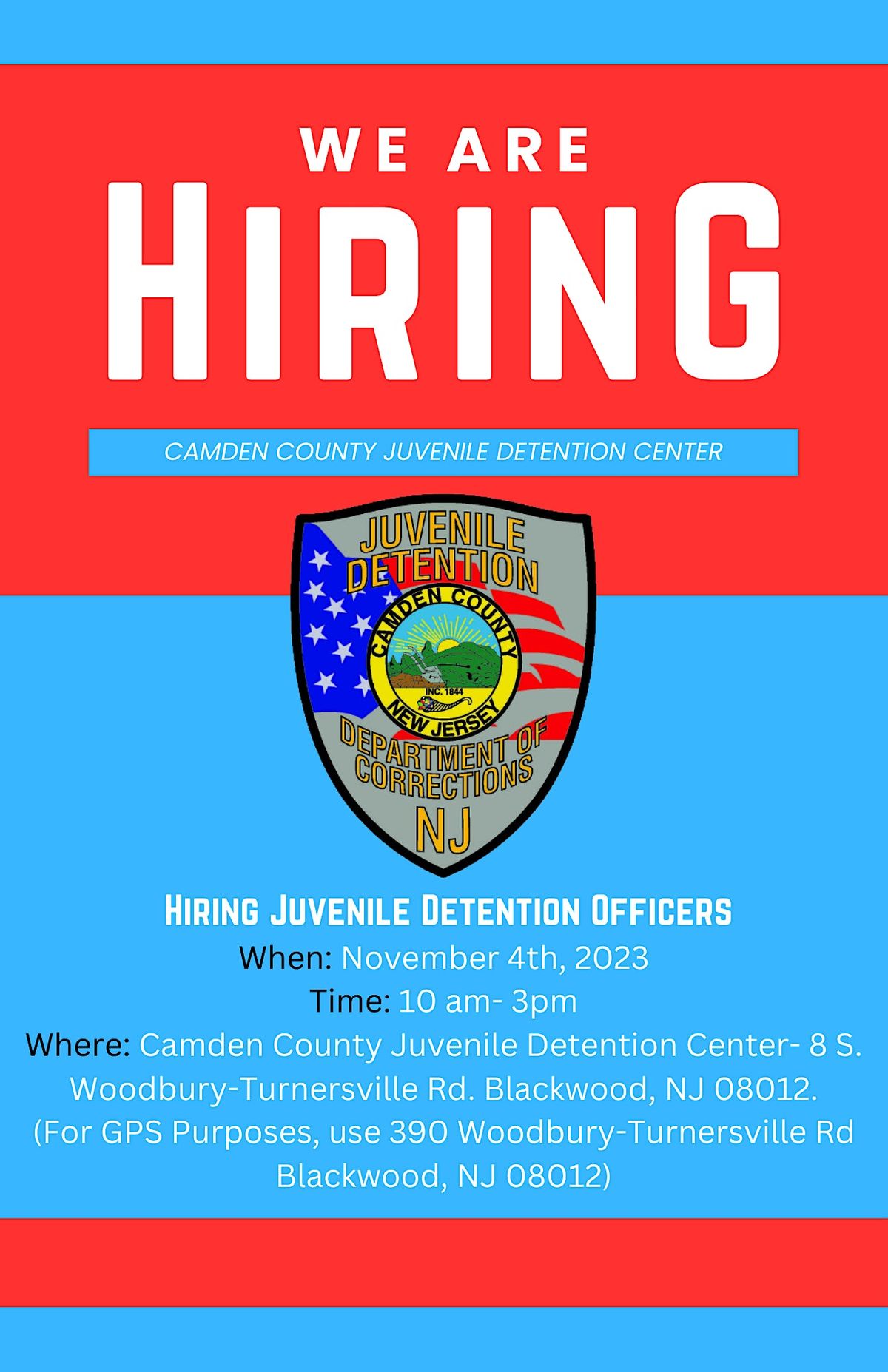 Camden County Juvenile Detention Center Officer Hiring Event, 8 ... Camden County Juvenile Detention Center Officer Hiring Event, 8 ...