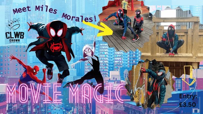 Spiderverse Movie Magic & Spidey Mascot!, Clwb Crown, Penry St ...