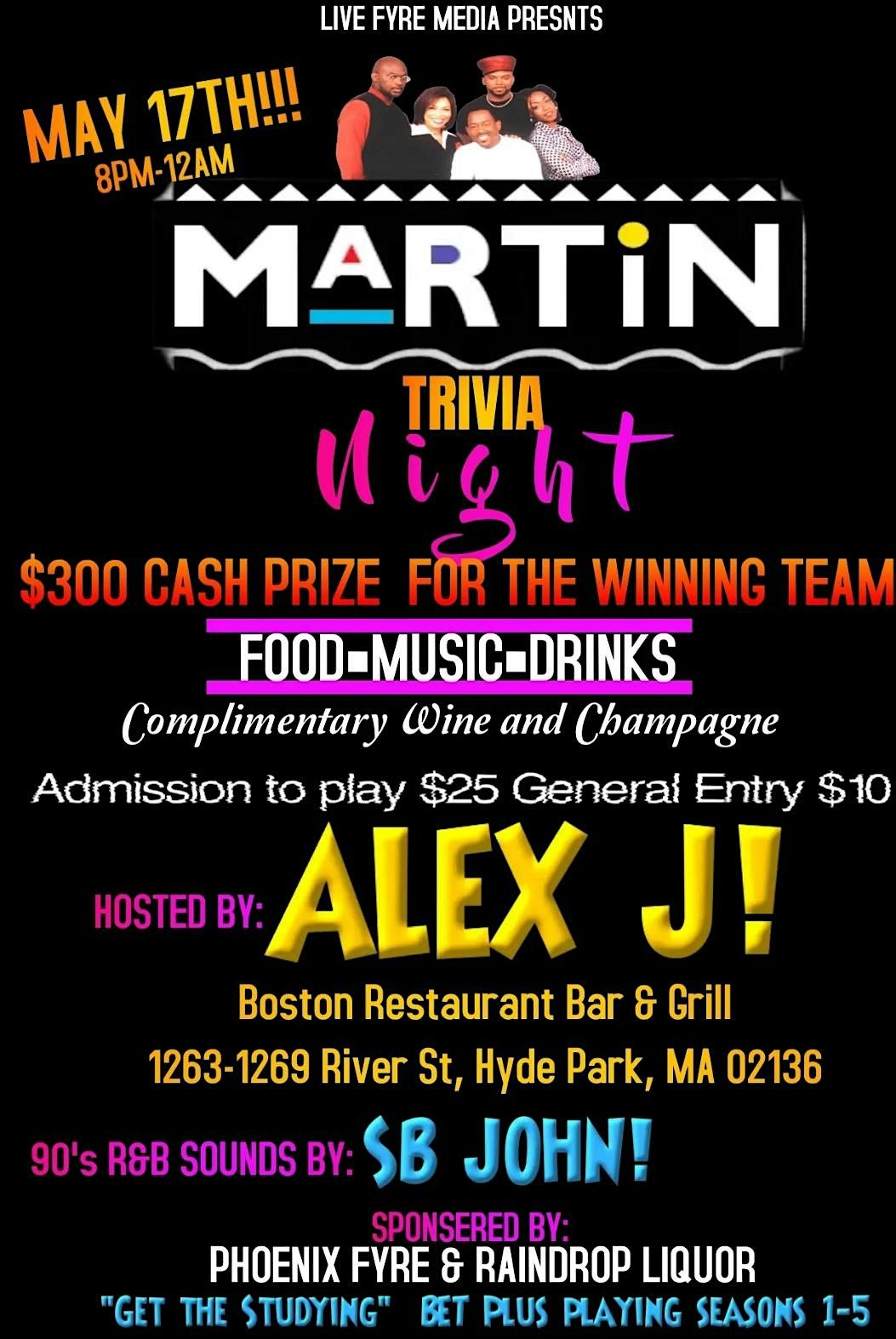 MARTIN TRIVIA NIGHT WITH PHOENIX FYRE, Boston Restaurant Bar & Grill ...