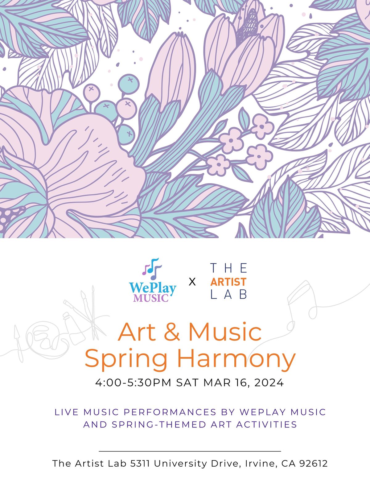 Art & Music Spring Harmony Event, THE ARTIST LAB, Irvine, 16 March 2024 ...