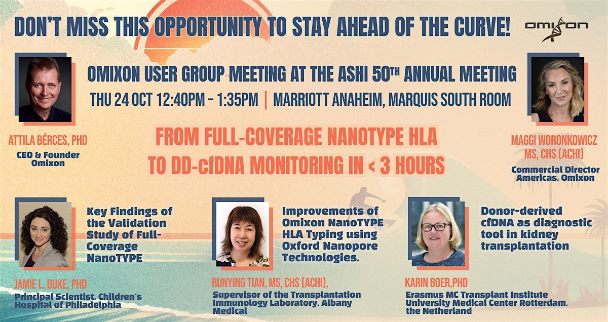 Omixon UGM at ASHI 2024 - From Full-Coverage NanoTYPE HLA to dd-cfDNA ...