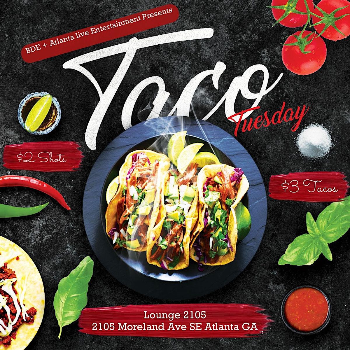 Taco Tuesday RNB Edition, Lounge 2105, Atlanta, 7 February to 8 ...