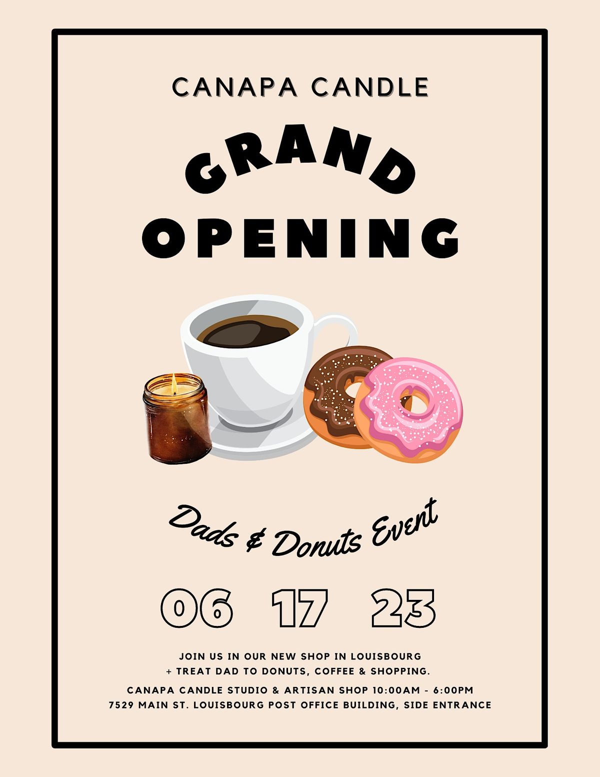 Canapa Candle Grand Opening + Dads & Donuts Event, 7529 Main St ...
