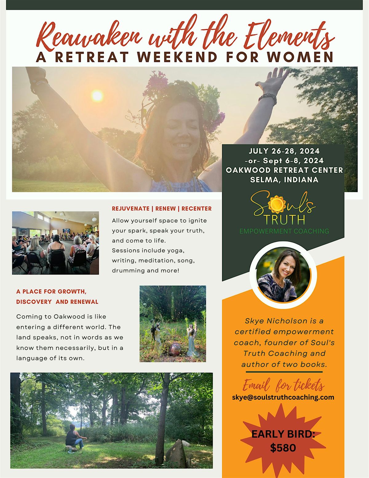 Reawaken with the Elements: Retreat Weekend for Women, Oakwood Retreat ...