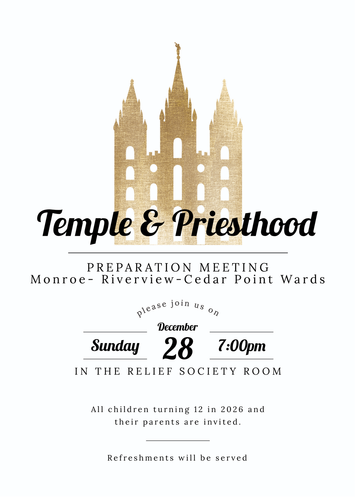 Temple & Priesthood Prep Meeting, The Church of Jesus Christ of Latter ...