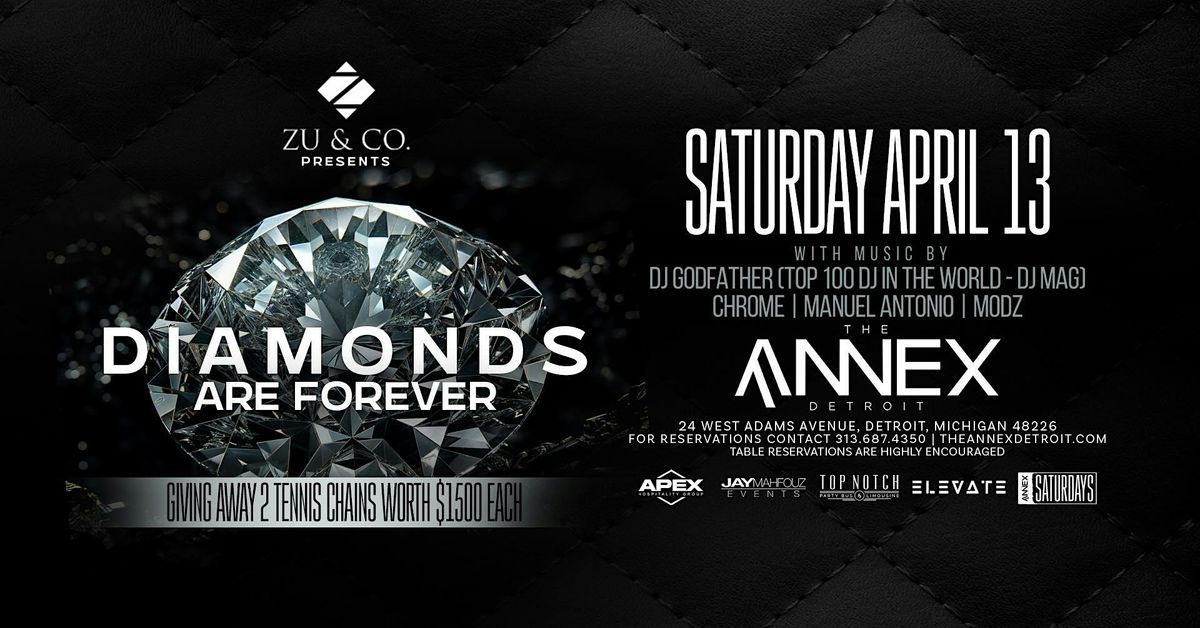 Annex Saturdays presents Diamonds Are Forever on Saturday, April 13 ...