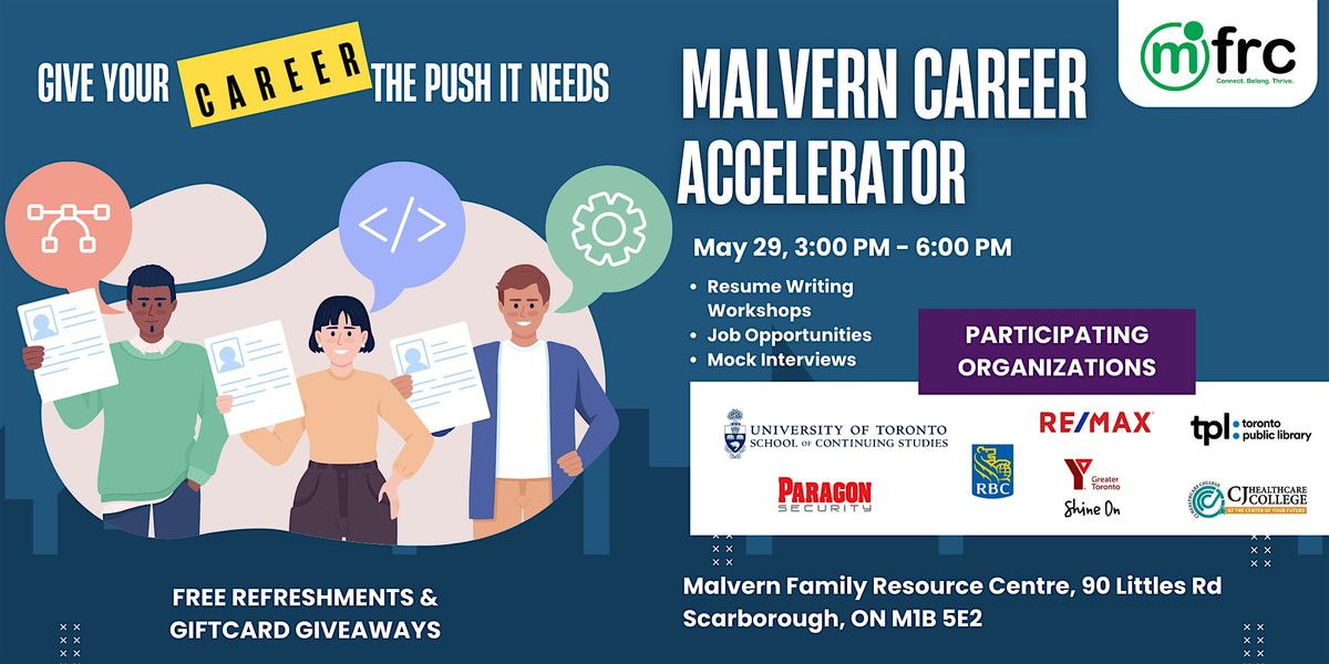 Malvern Career Accelerator & Job Fair, Malvern Family Resource Centre ...