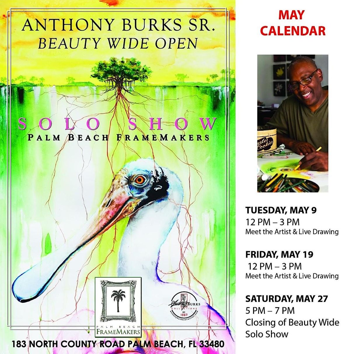 Closing of Beauty Wide Open: Solo Show, Palm Beach FrameMakers, 27 May ...