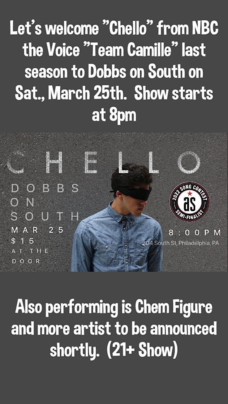 CHELLO from the 22nd Season of The Voice / DAVID ST. JAMES/CHEM FIGURE ...