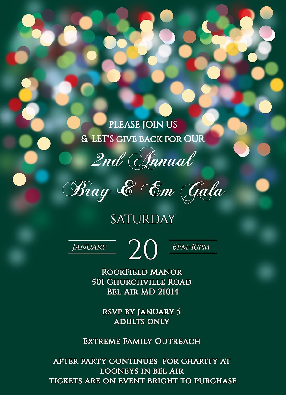 2nd Annual Bray & Em Gala - Updated, Rockfield Manor, Bel Air, 30 ...