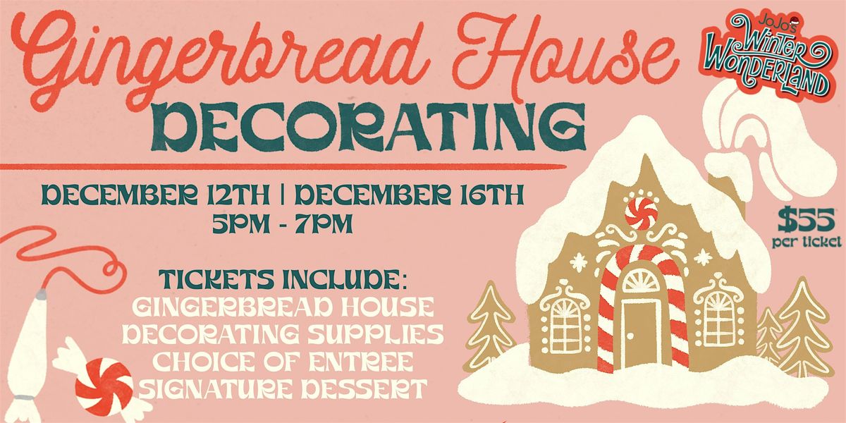 Gingerbread House Decorating Workshop at JoJos Chicago!, JoJo's Shake ...