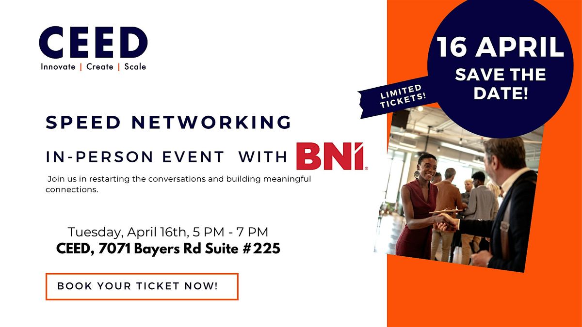 Speed Networking with BNI at CEED, CEED - Centre for Entrepreneurship ...