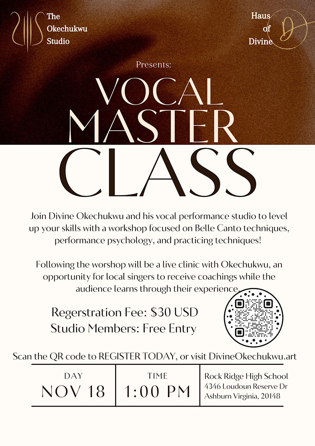 The Okechukwu Studio Presents: Vocal Workshop and Masterclass, Rock ...