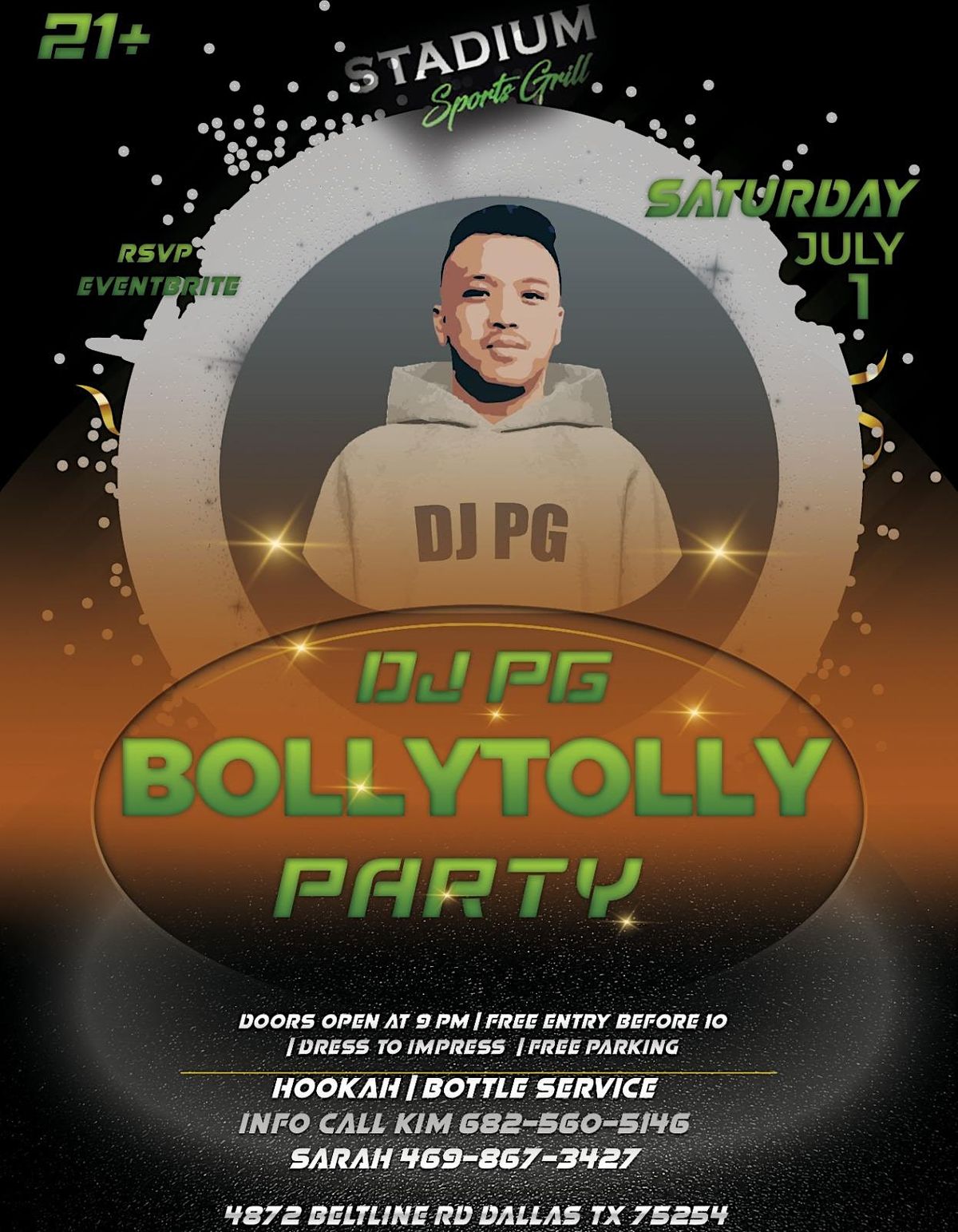 BOLLYTOLLY AT STADIUM SPORTS GRILL ADDISON WITH DJ PG, Stadium Sports ...