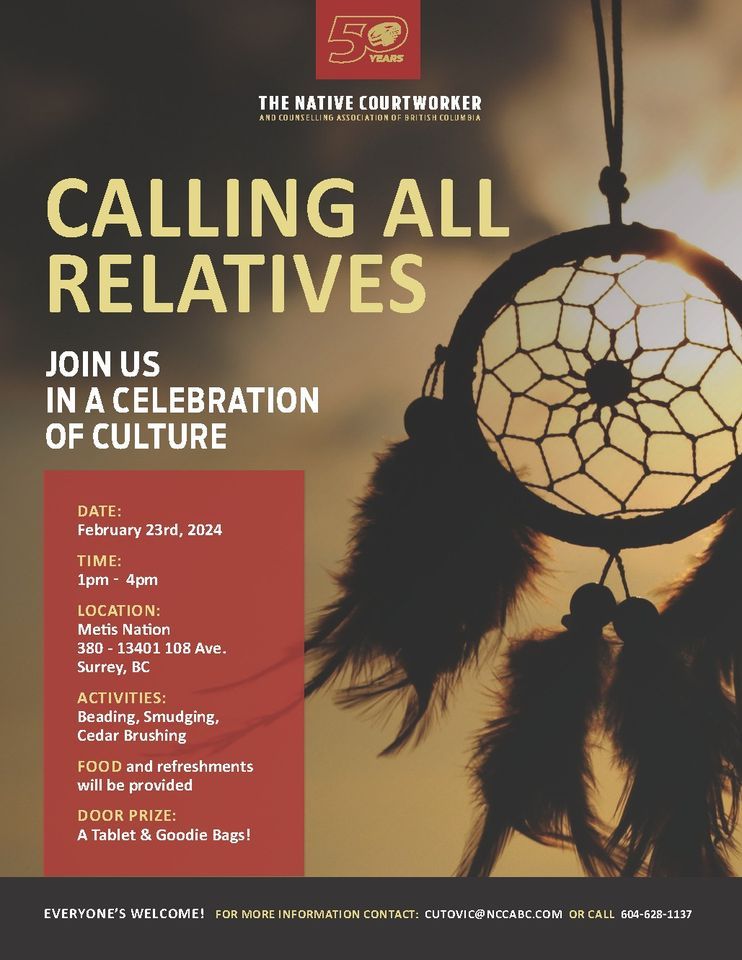 Calling All Relatives, Métis Nation British Columbia, Langley, February ...
