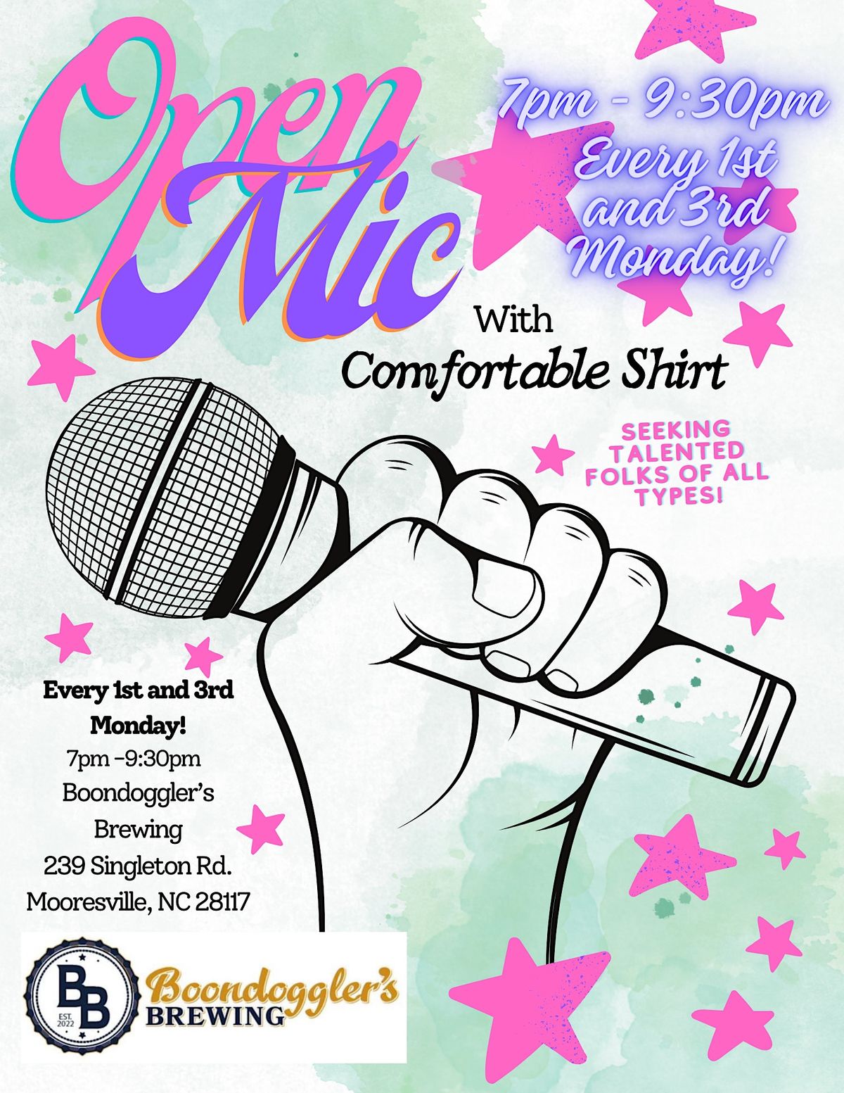 Open Mic at Boondogglers Brewing, Boondoggler’s Brewing Company ...