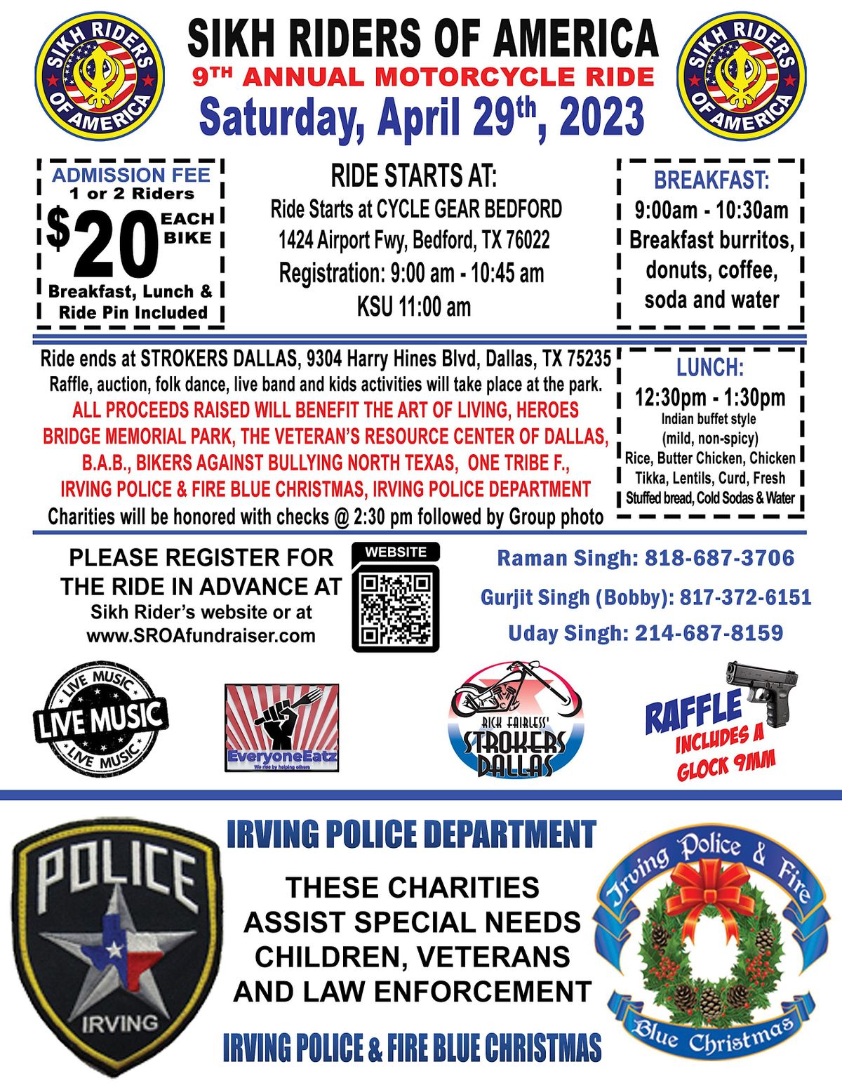 Sikh Riders of America 9th Annual Motorcycle Ride, 9304 Harry Hines ...