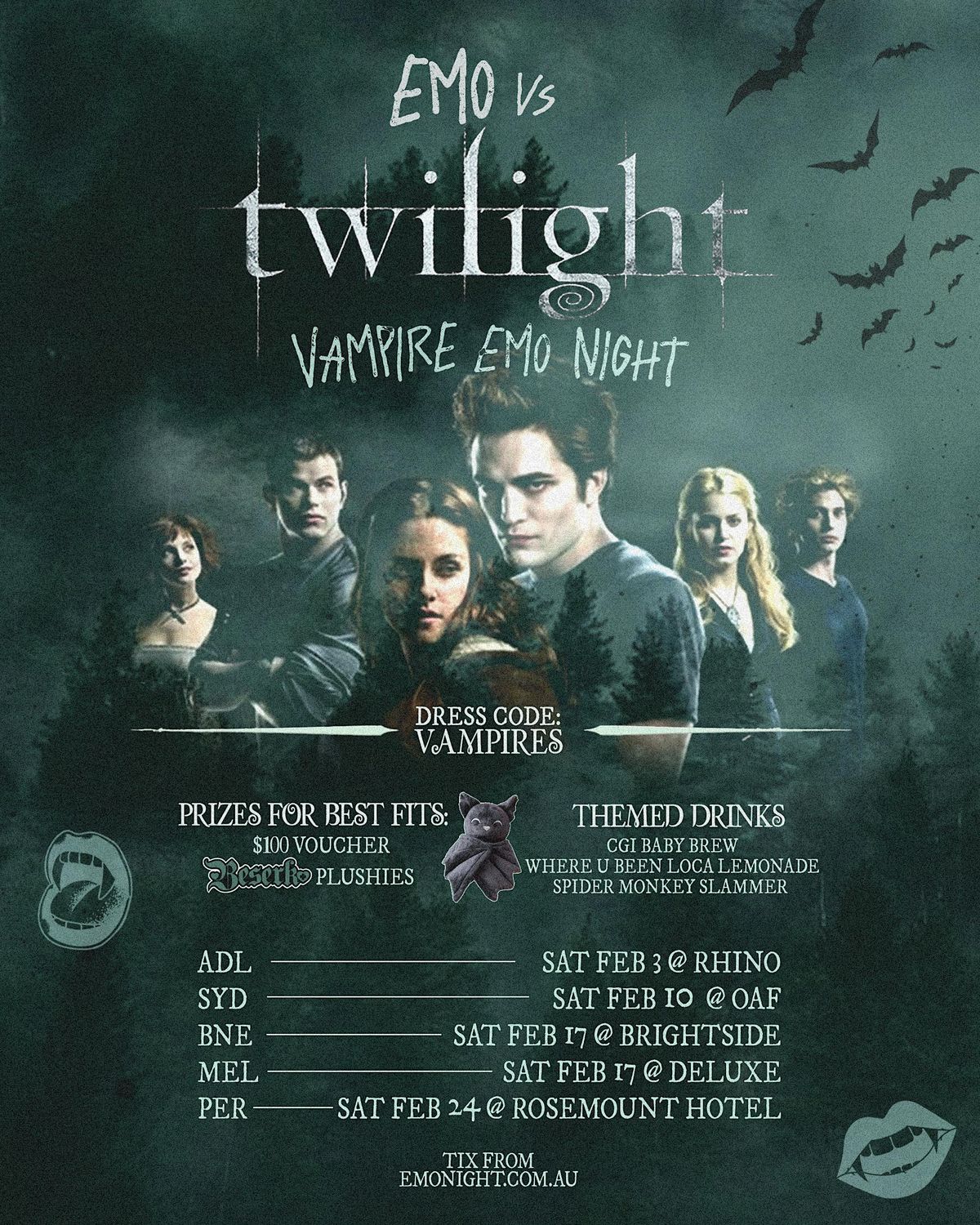 Emo VS Twilight - Vampire Emo Night - Sydney, Oxford Art Factory ...