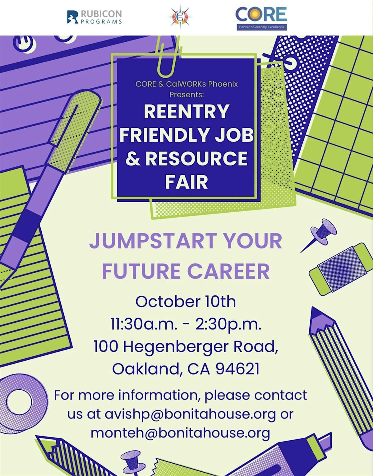 Reentry Friendly Job & Resource Fair, 100 Hegenberger Rd, Oakland, 10 ...
